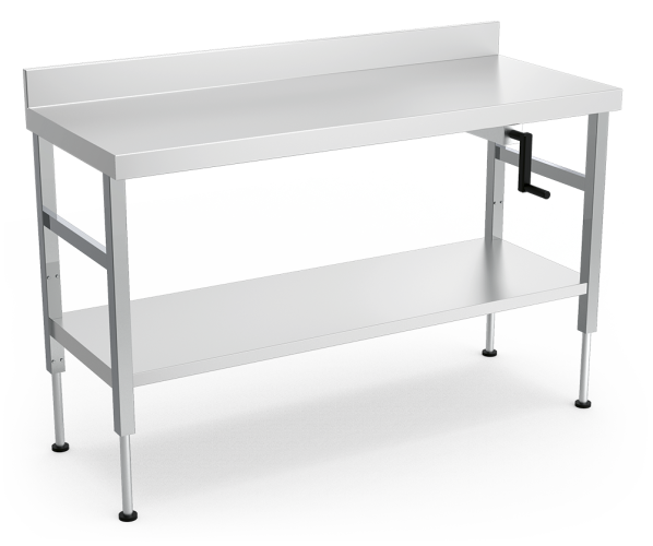 Stainless steel wall-side table with lifting system - Halls ...