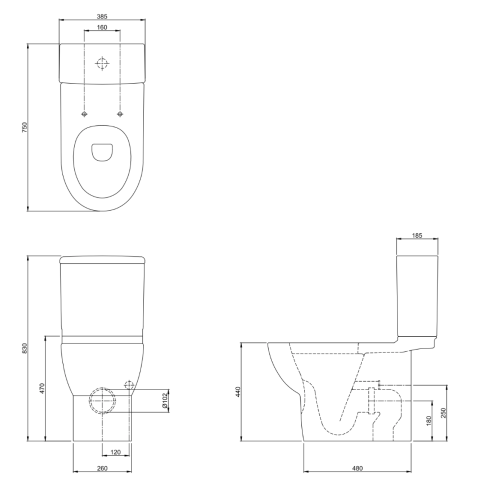 Dolphin Close coupled Doc M WC and seat DC1100 - Halls International ...