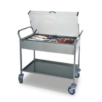 Virtus Service trolley in stainless steel with basin and 8 cold packs ...