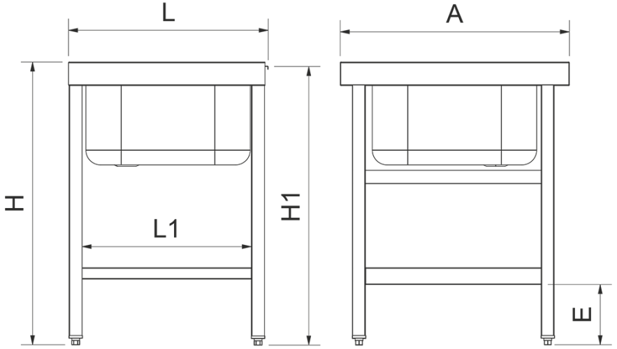 Pre-rinse or inlet table with sink for dishwasher - Halls International ...